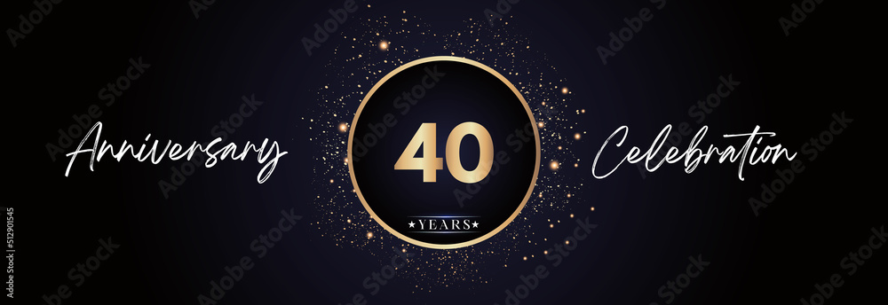 40th years anniversary celebration for brochure, banner, happy birthday ...
