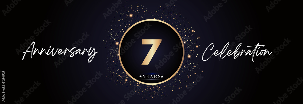 7th years anniversary celebration for brochure, banner, happy birthday ...