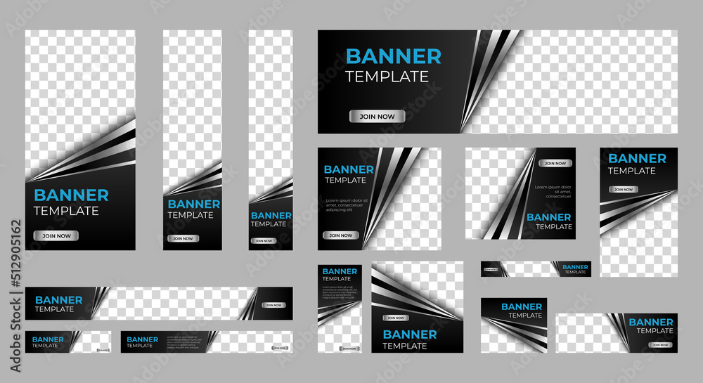 Business banner design web template Set, Horizontal header web banner ...
