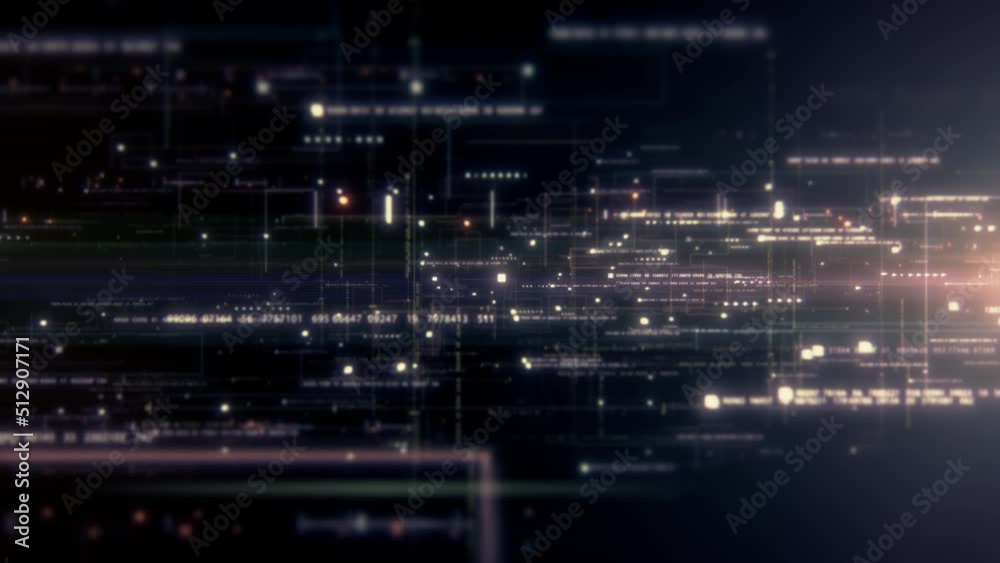 Futuristic abstract de-focus flowing data matrix, meta, metaverse ...