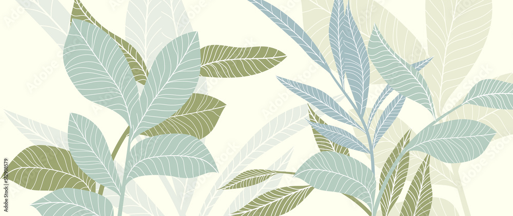 Abstract botanical vector background. Tropical plant wallpaper with ...