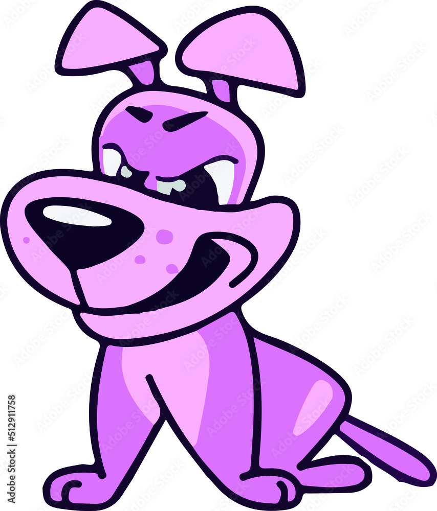 Cartoon style pink cute dog. Colorful illustrations for all kinds of ...