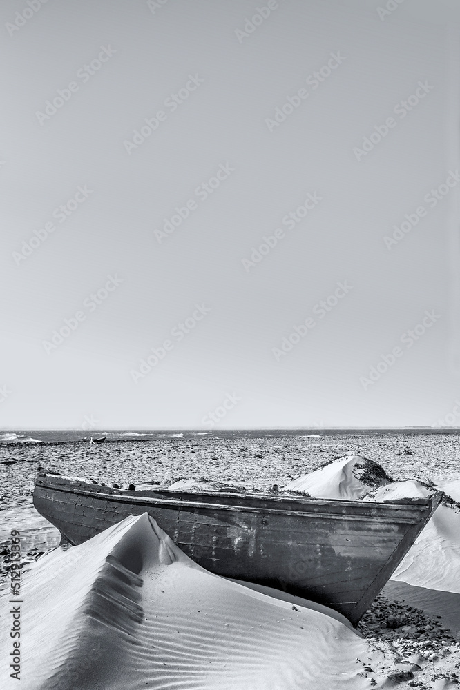 Western Sahara, Dakhla, boat in the Sahara Desert Stock Photo | Adobe Stock