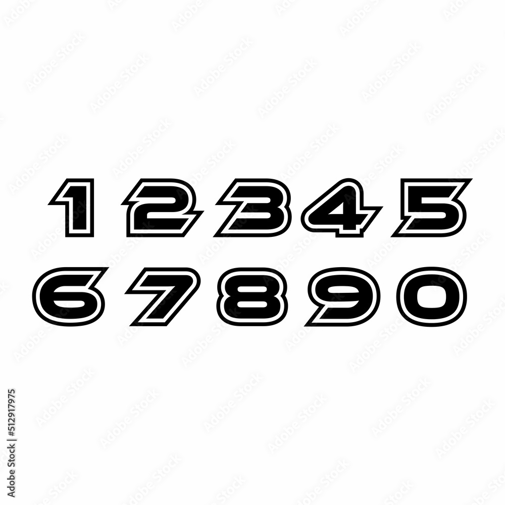 Racing number logo design with frame Stock Vector | Adobe Stock