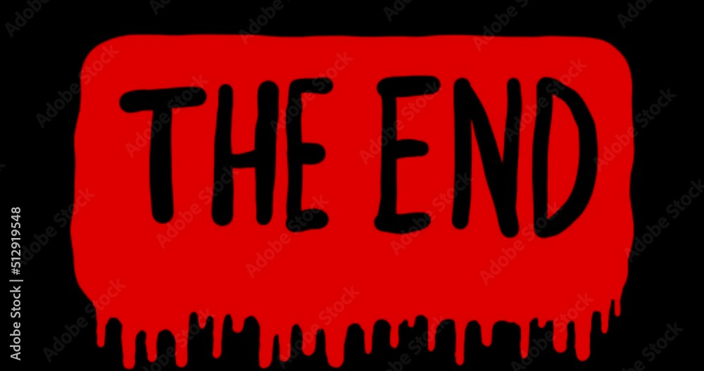 Animated hand drawn doodle red frame with dripping blood effect and the ...