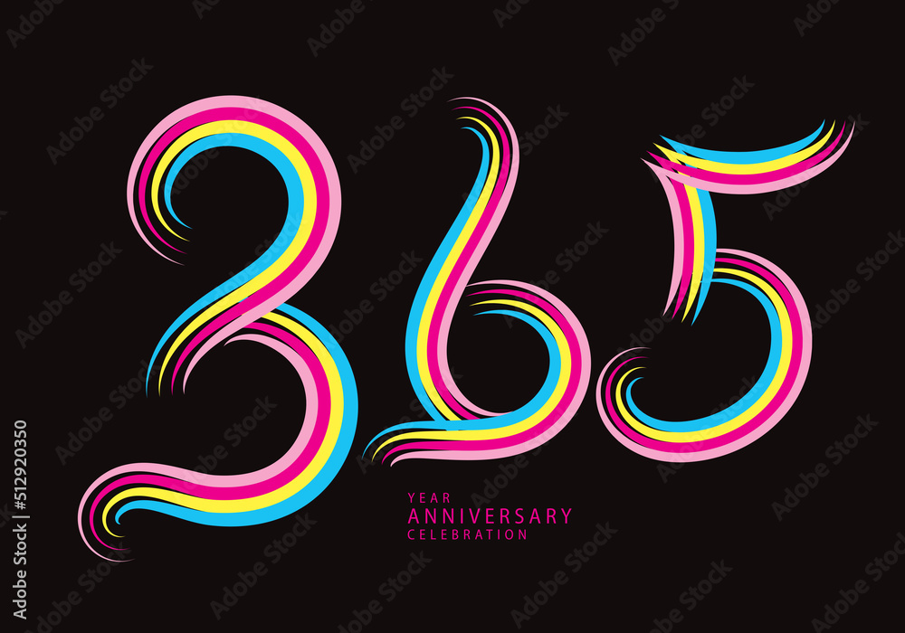 Photo & Art Print 365 number design vector, graphic t shirt, 365 years ...