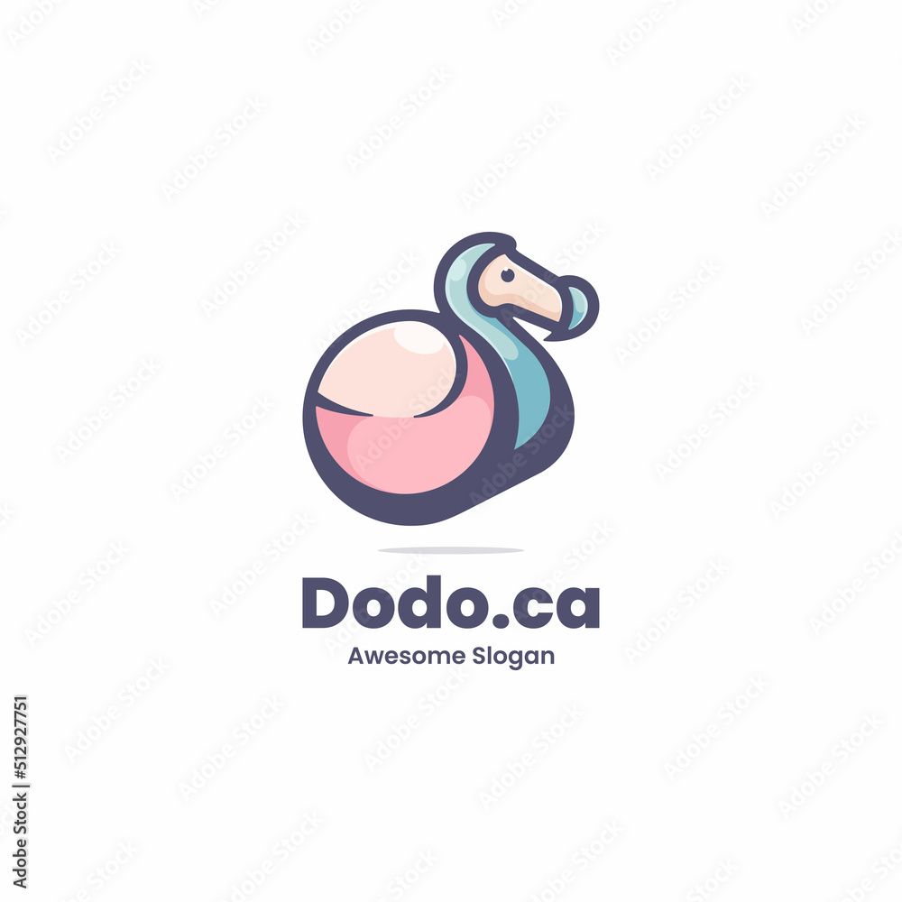 Vector Logo Illustration Dodo Bird Simple Mascot Style. Stock Vector ...