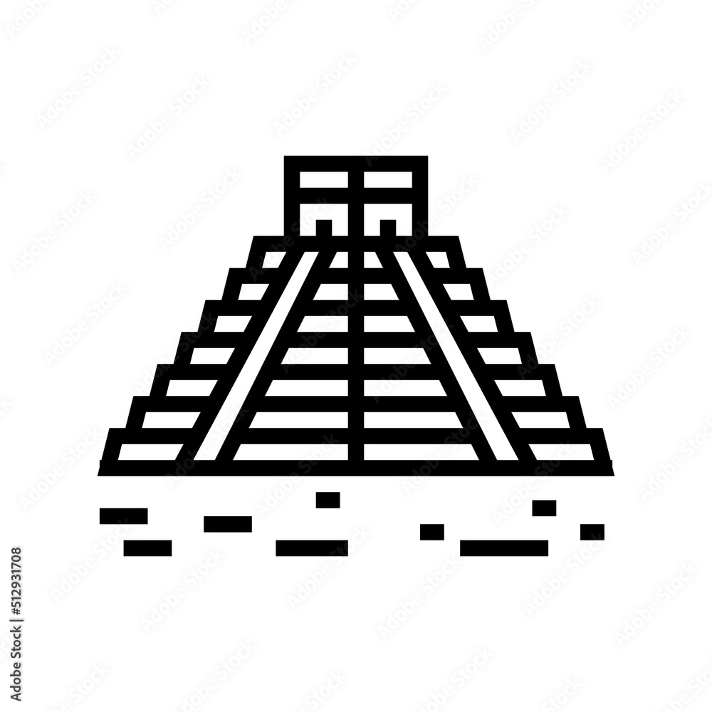 chichen itza line icon vector. chichen itza sign. isolated contour ...