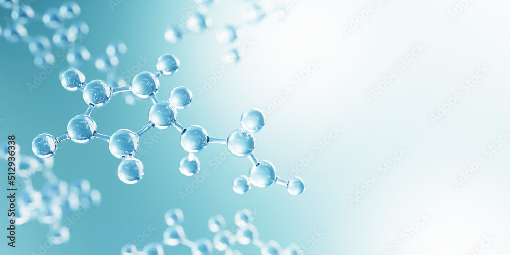Realistic molecules background. Science illustration of a cream ...
