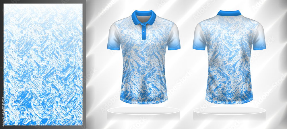 Vector sport pattern design template for Polo T-shirt front and back ...