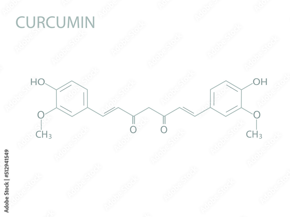 Curcumin molecular skeletal chemical formula. Stock Vector | Adobe Stock