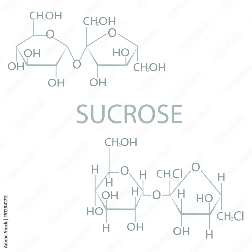 Sucrose molecular skeletal chemical formula. Stock Vector | Adobe Stock