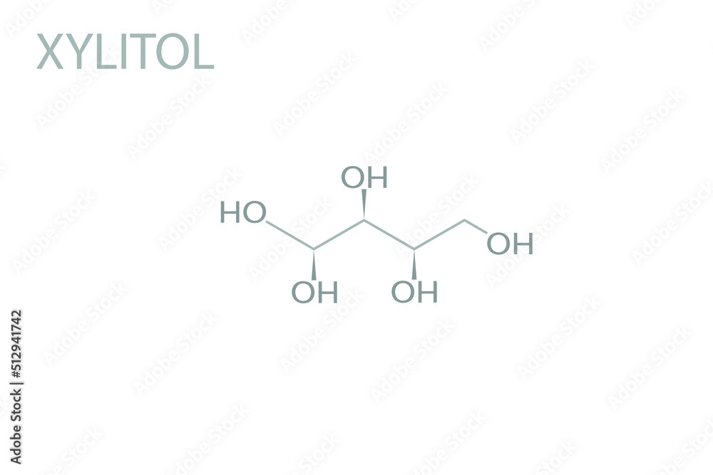 Xylitol molecular skeletal chemical formula. Stock Vector | Adobe Stock