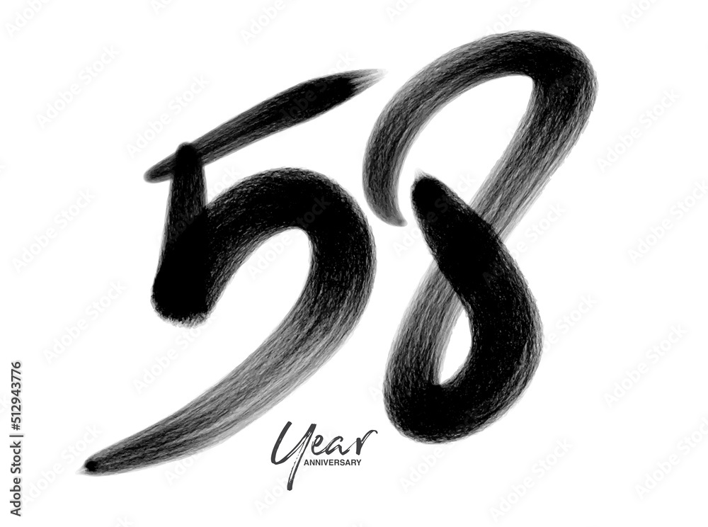 58 Years Anniversary Celebration Vector Template, 58 Years logo design ...