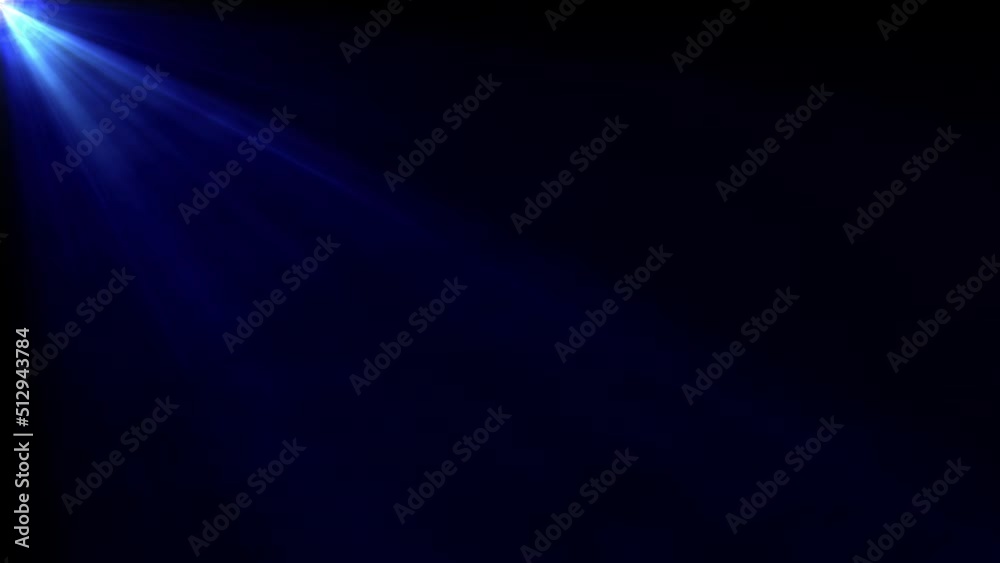 Loop top left blue optical lens flares shine rays transition seamless ...