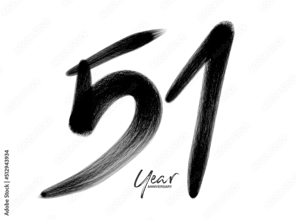 Vetor de 51 Years Anniversary Celebration Vector Template, 51 Years ...
