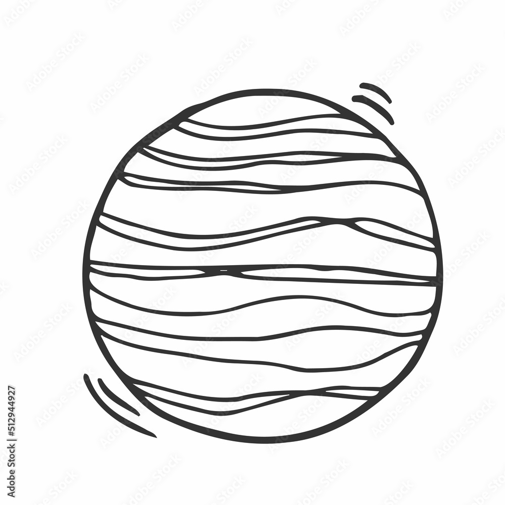 Jupiter planet icon. Sketch illustration of Jupiter planet vector icon ...