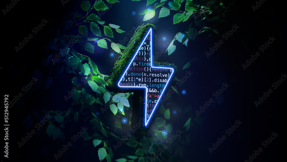 3d rendering of green coding concept, sustainable energy-efficient ... 3d rendering of green coding concept, sustainable energy-efficient ...