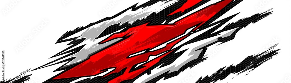 Car decal design vector. Graphic abstract stripe racing background kit ...