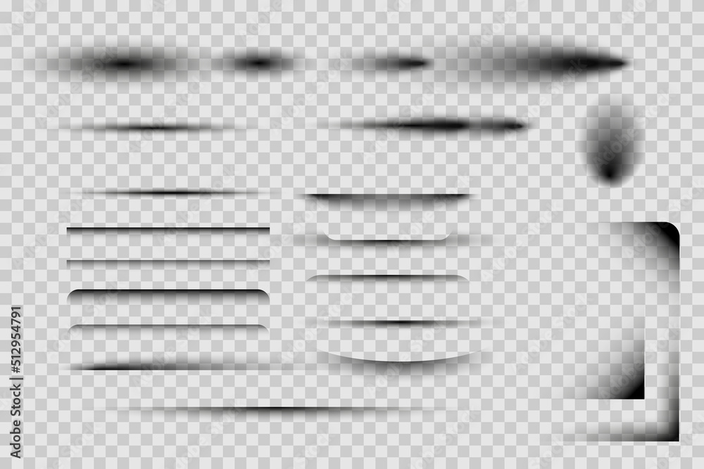 Set of realistic round shadow and shadow effects. Poster, flyer ...
