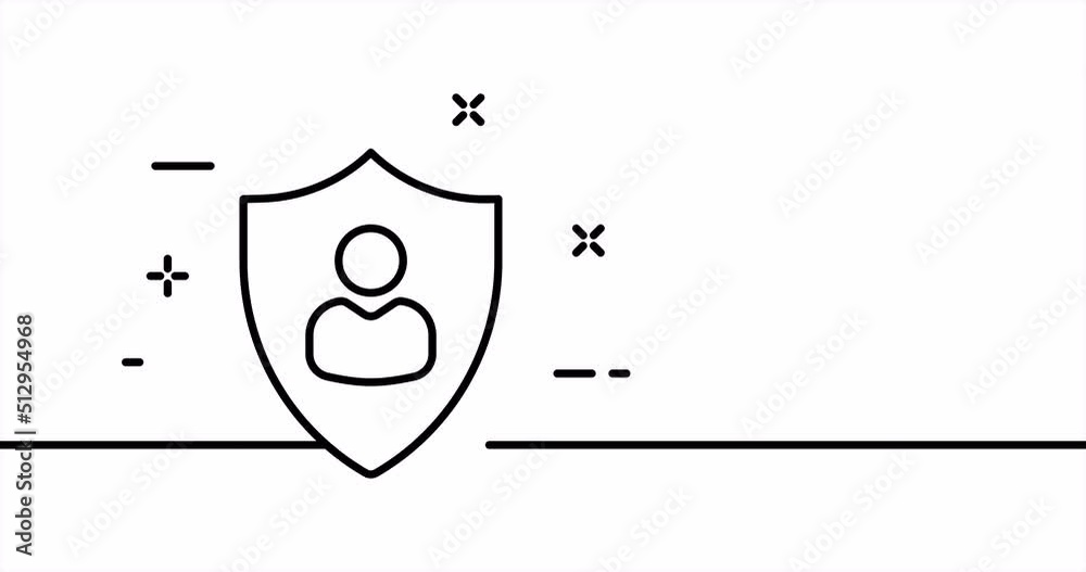 Man with a shield. Personal data, information, safe, security, safety ...