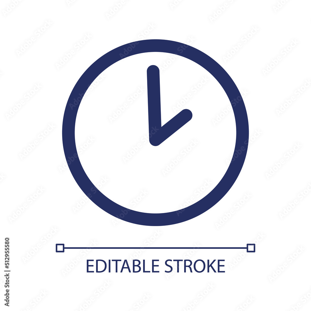 Working hours linear ui icon. Waiting time. Countdown and deadline ...