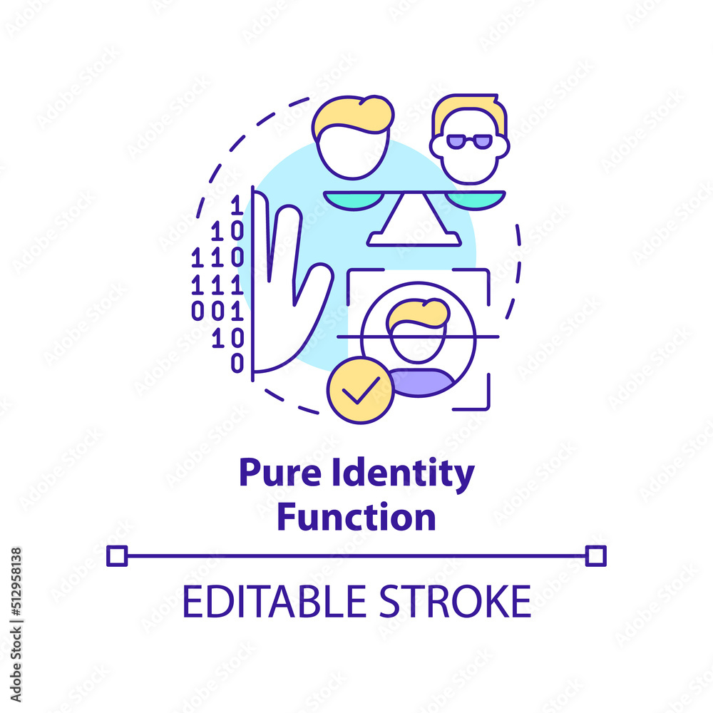 Pure identity function concept icon. Identity management process ...