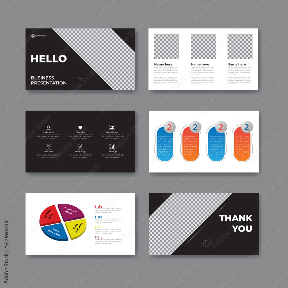 Business presentation slide corporate templates set. Use for modern ...