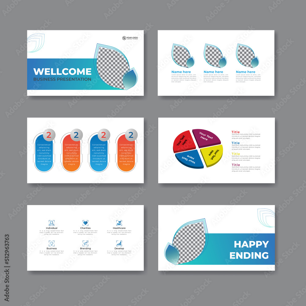 Business presentation slide corporate templates set. Use for modern ...