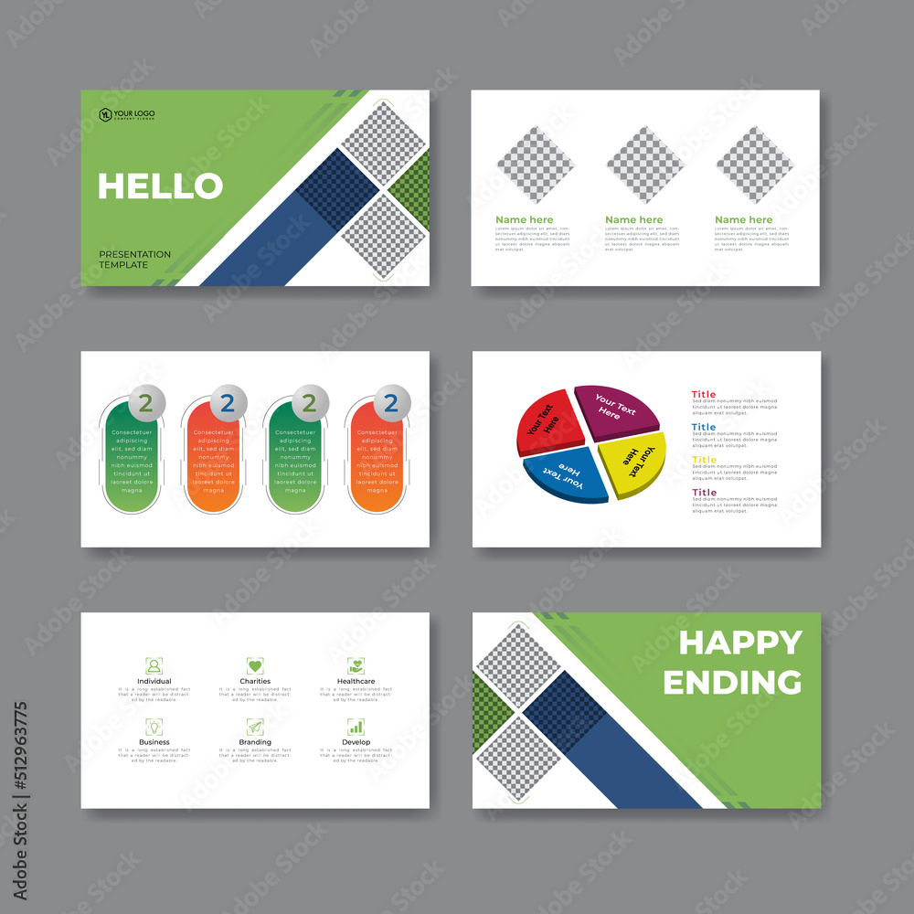 Business presentation slide corporate templates set. Use for modern ...