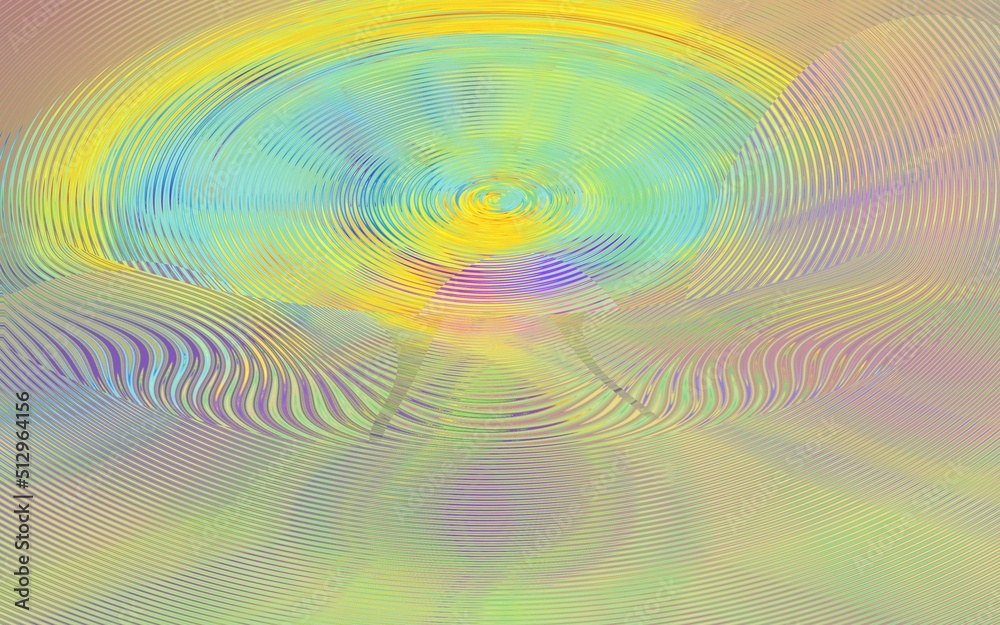 2D Illustration - abstract background with circular rainbow pattern in ...
