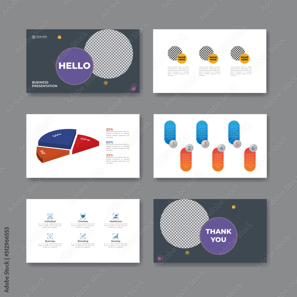 Business presentation slide corporate templates set. Use for modern ...
