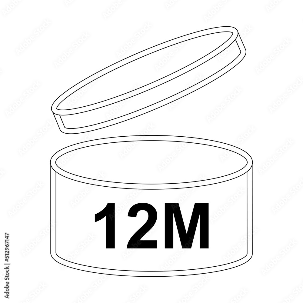 12m period after opening pao icon sign flat style design vector ...