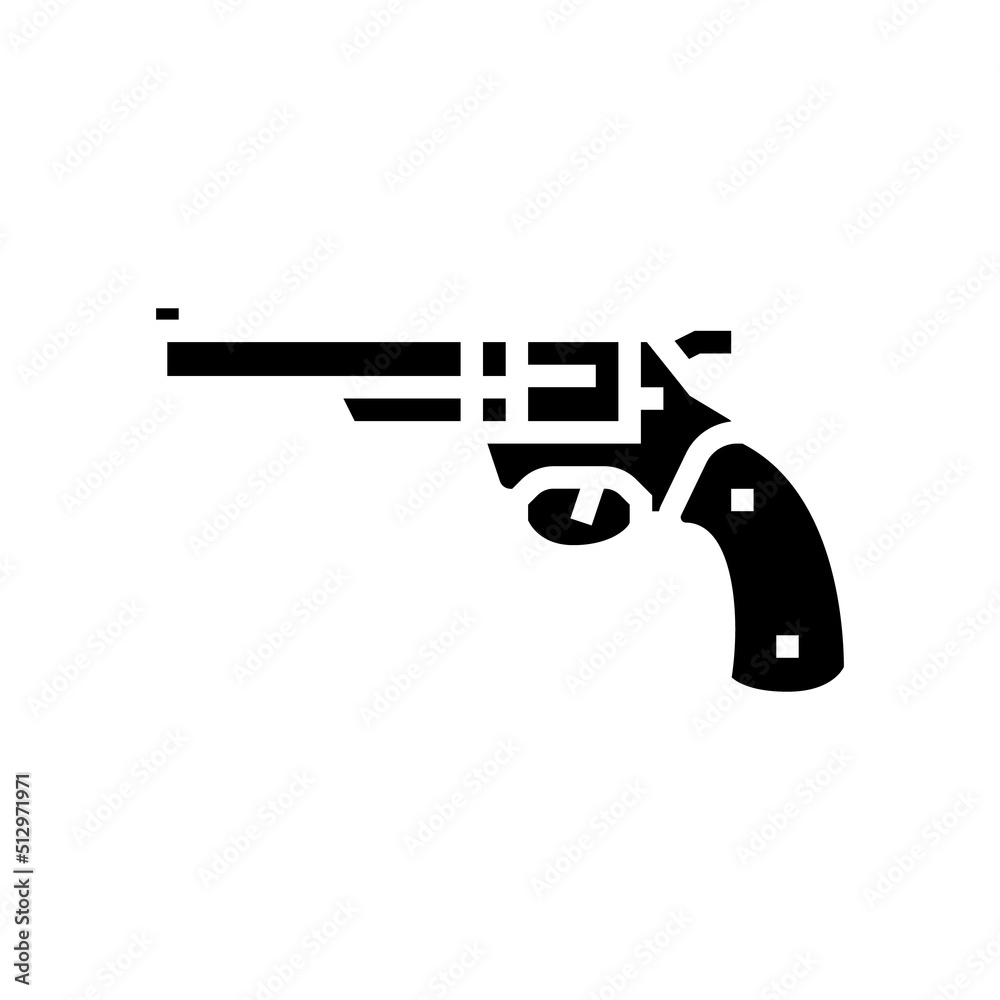 gun revolver glyph icon vector. gun revolver sign. isolated symbol ...