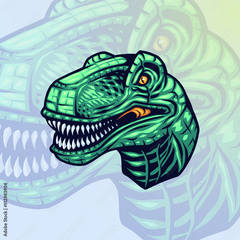 extinct Prehistoric raptor head vector Stock Vector | Adobe Stock