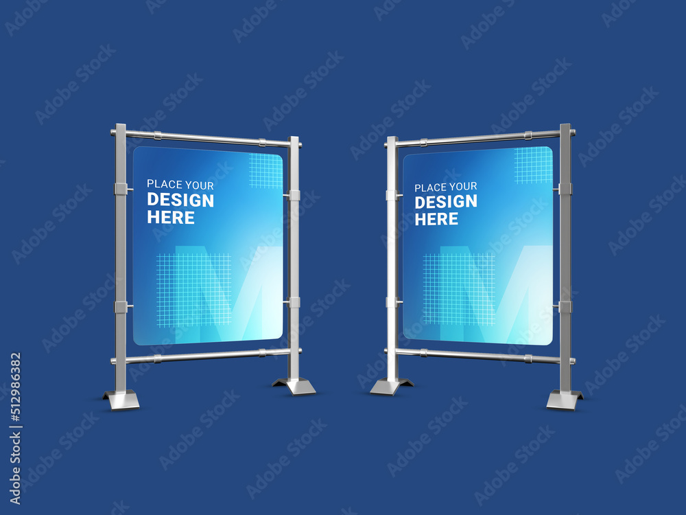 Standee Mockup for road side promotion and advertising. Road side ...