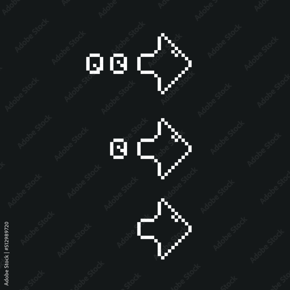 chrome arrow for loading animation in pixel art style Stock Vector ...