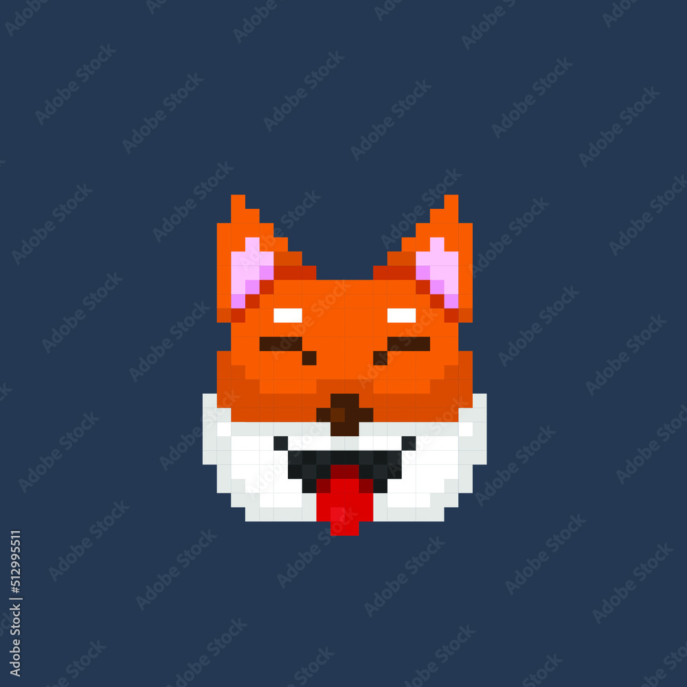 dog head in pixel art style Stock Vector | Adobe Stock
