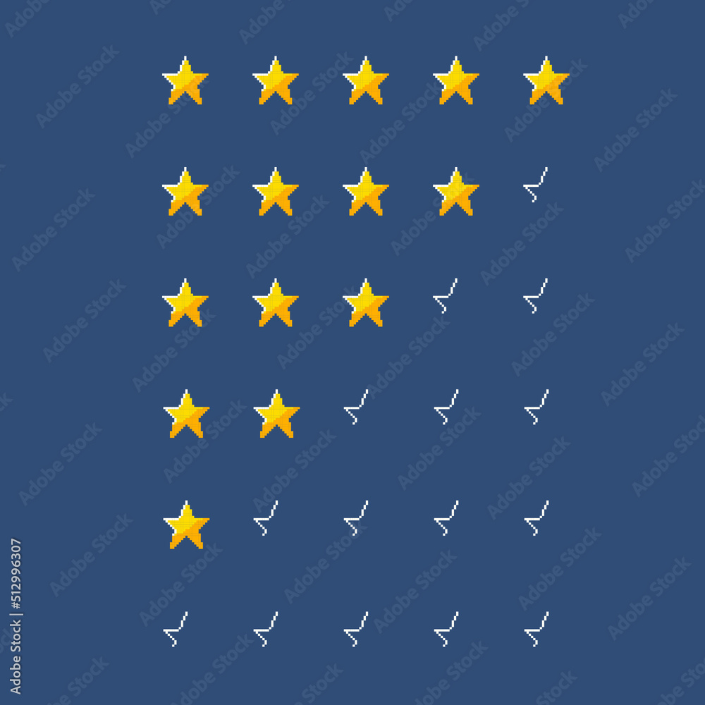 star for ratting in pixel art style Stock Vector | Adobe Stock