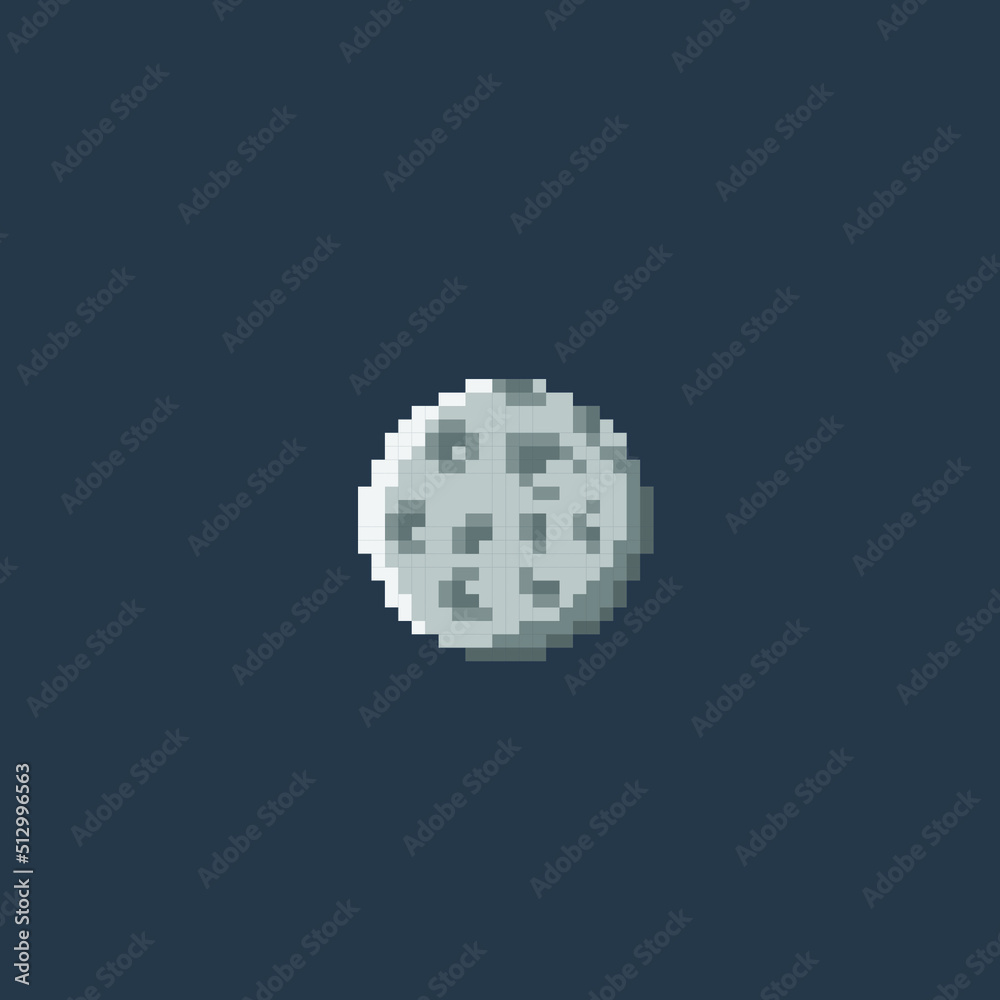 full moon in pixel art style Stock Vector | Adobe Stock