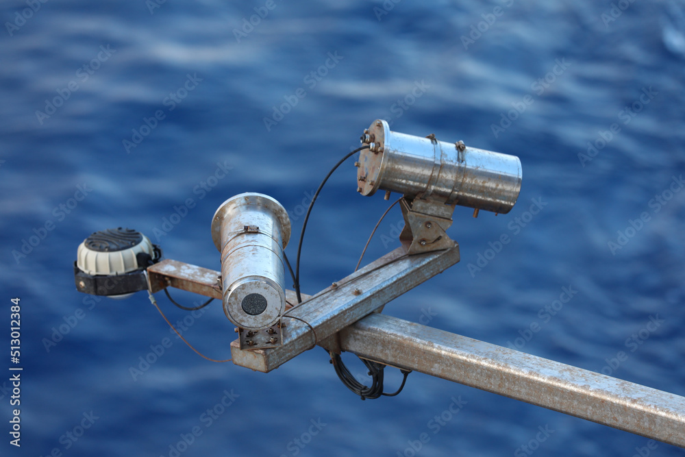 CCTV security camera installed in ship board for monitoring and ...