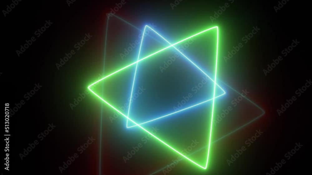 Vidéo Stock Neon color Polygon shapes seamless Loop. Abstract seamless ...
