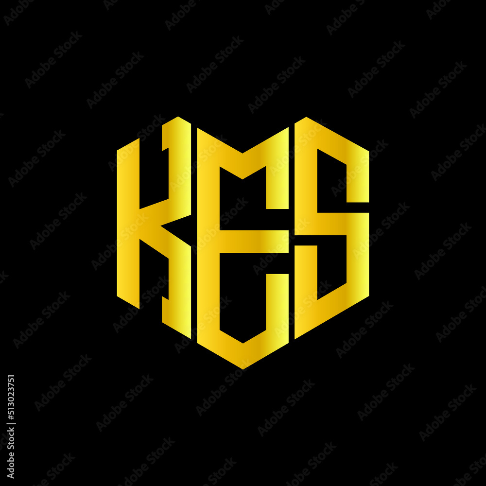 KES letter luxury logo design on black background. KES creative ...