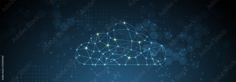Cloud technology. Integrated digital web concept background Stock ...
