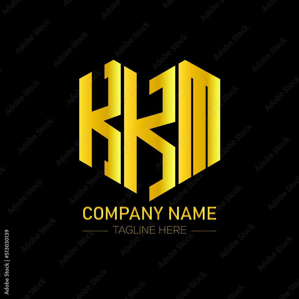 KKM letter luxury logo design on black background. KKM creative ...