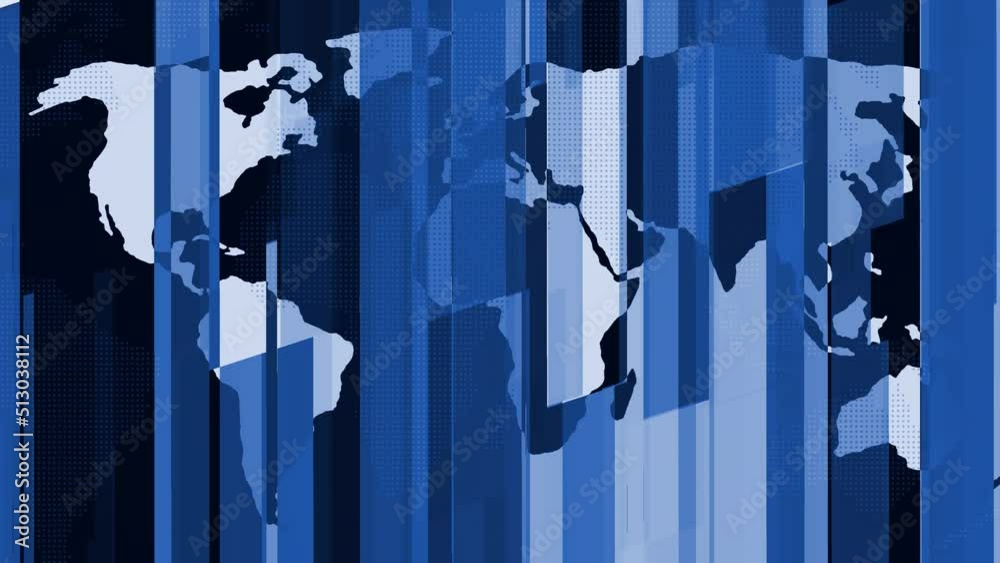 Blue color world map technology animated background Stock Video | Adobe ...