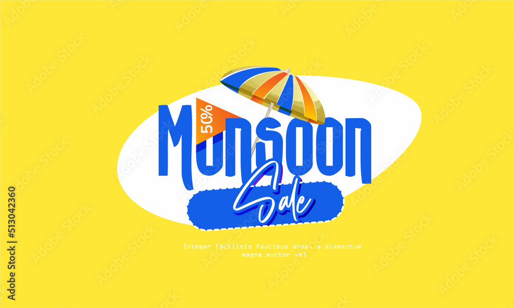 vector illustration,poster for Monsoon season With Discount Offer Stock ...