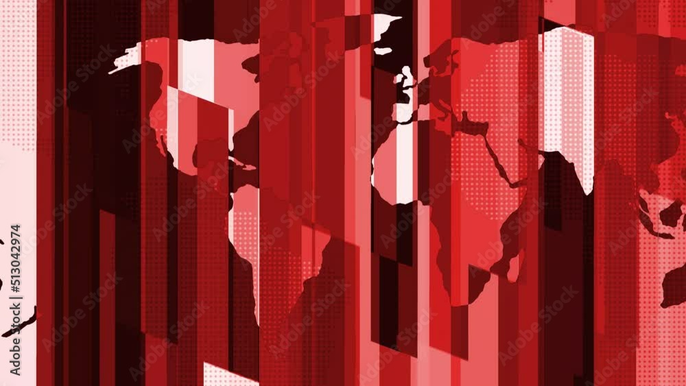 Red color world map technology animated background Stock Video | Adobe ...