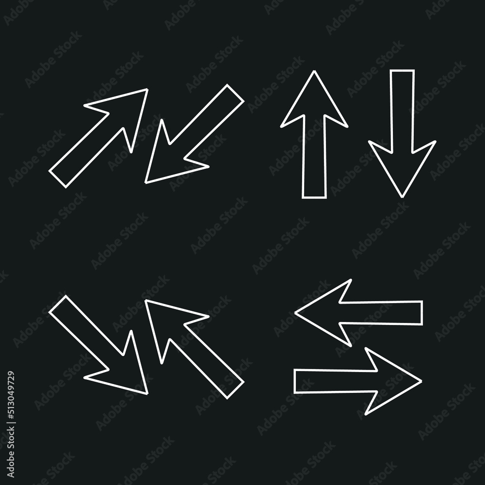 Arrow Vector Set, Up Arrow, Down Arrow, Arrow Vectors, Arrow Icon ...