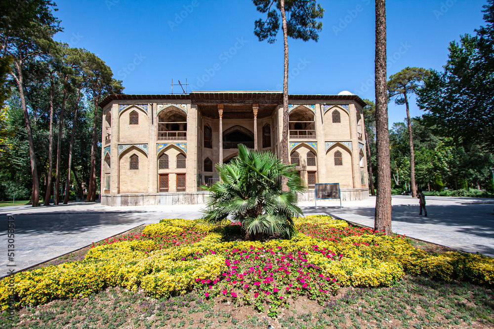 Hasht Behesht (the Eight Heavens) Palace (two-story pavilion) with ...